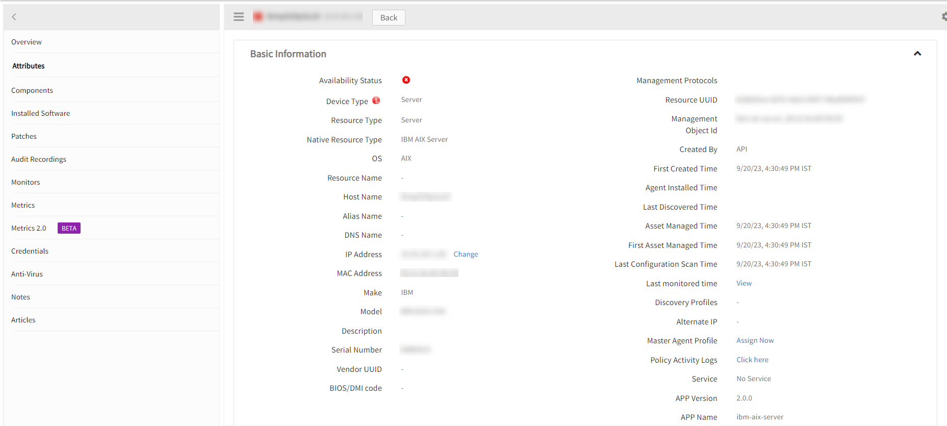 IBM AIX Server | OpsRamp Documentation